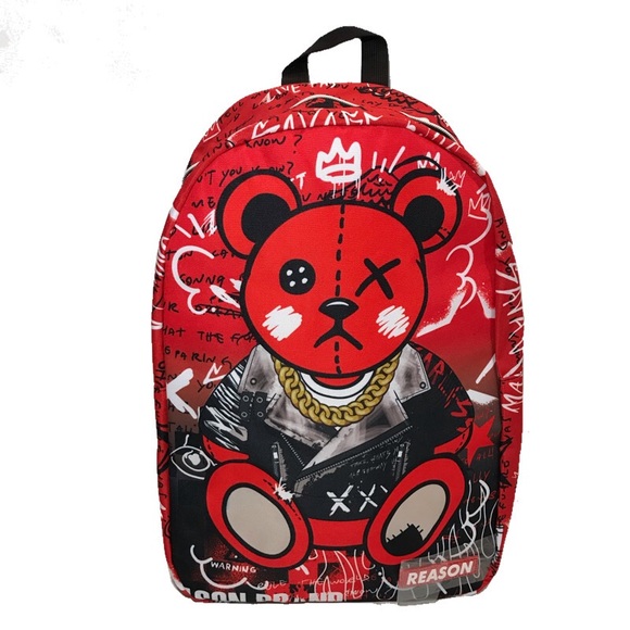 Reason | Bags | Mens Legend Bear Graffiti Print Backpack | Poshmark